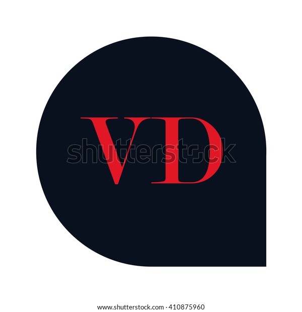 Vd Letters Red Abstract Black Background Stock Vector (Royalty Free ...