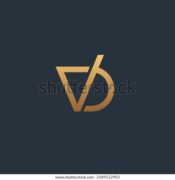 Vd Monogram Logo Monoline Style Gold Stock Vector (Royalty Free ...