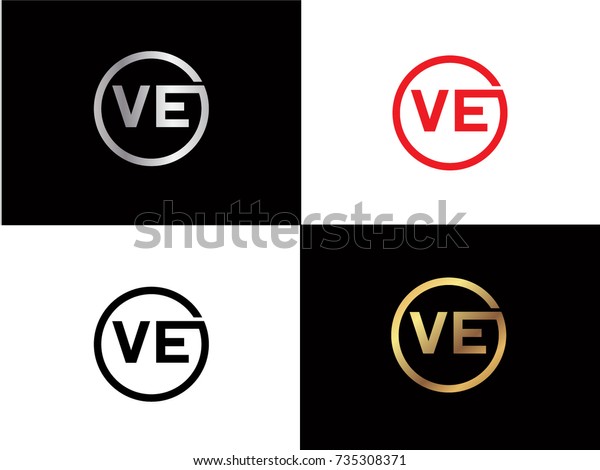Ve Circle Letter Logo Design Red Stock Vector (Royalty Free) 735308371 ...