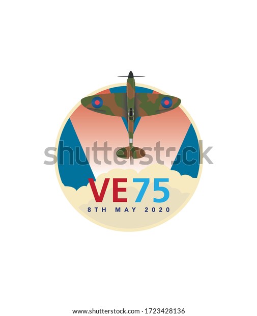 Ve Day Ww2 Anniversary 75th Logo Stock Vector (Royalty Free) 1723428136