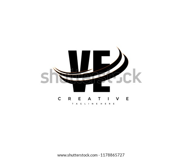 Ve Letter Creative Modern Monogram Elegant Stock Vector (Royalty Free ...