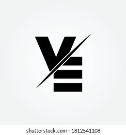 Ve Letter Monogram Logo Sliced Effect Stock Vector (Royalty Free ...