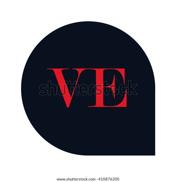 Ve Letters Red Abstract Black Background Stock Vector (Royalty Free ...