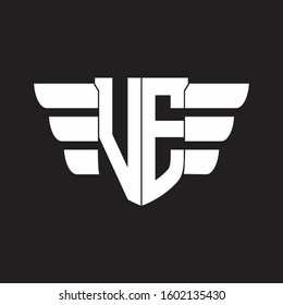 Ve Logo Monogram Emblem Wings Element Stock Vector (Royalty Free ...
