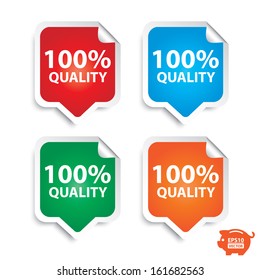 Vector 100 Percent Quality Stickers Sign Stock Vector (Royalty Free ...