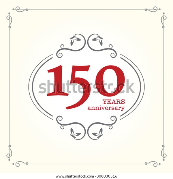 Vector 150th Anniversary Sign Vintage Design Stock Vector (Royalty Free ...