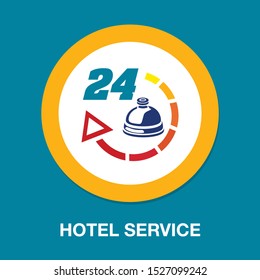 Vector 24 Hour Service Hotel Hotel Stock Vector (Royalty Free ...