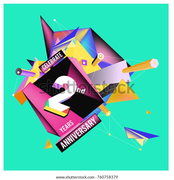 Vector 2nd Anniversary Logo Colorful Background Stock Vector (Royalty ...