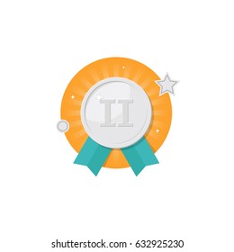 Vector 2nd Place Medal Icon Ribbons Stock Vector (Royalty Free ...