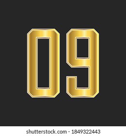 Vector 3d Golden Number 09 Number Stock Vector (Royalty Free ...