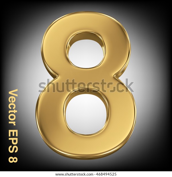 Vector 3d Golden Number Collection 8 Stock Vector (Royalty Free ...