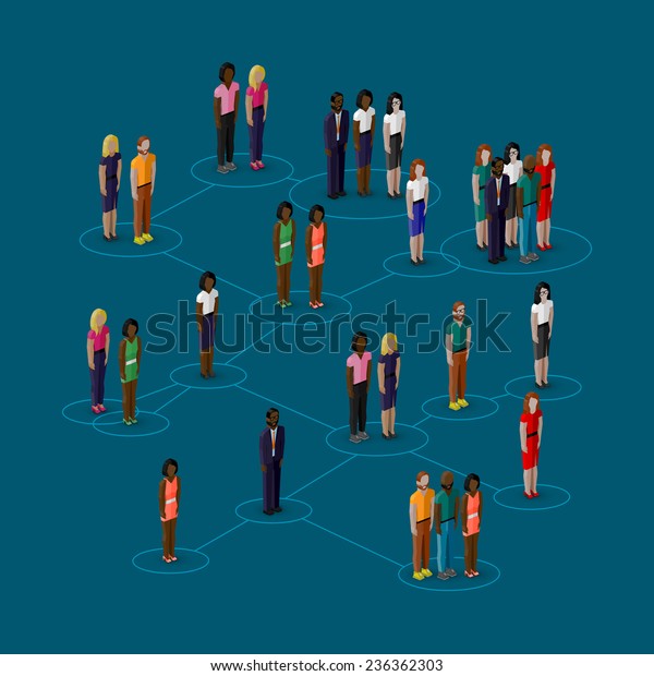 Vector 3d Isometric Illustration Society Members Stock Vector (Royalty ...