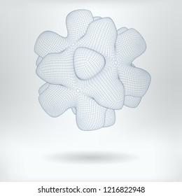 Vector 3d Model Poliovirus Particle Drawing Stock Vector (Royalty Free ...