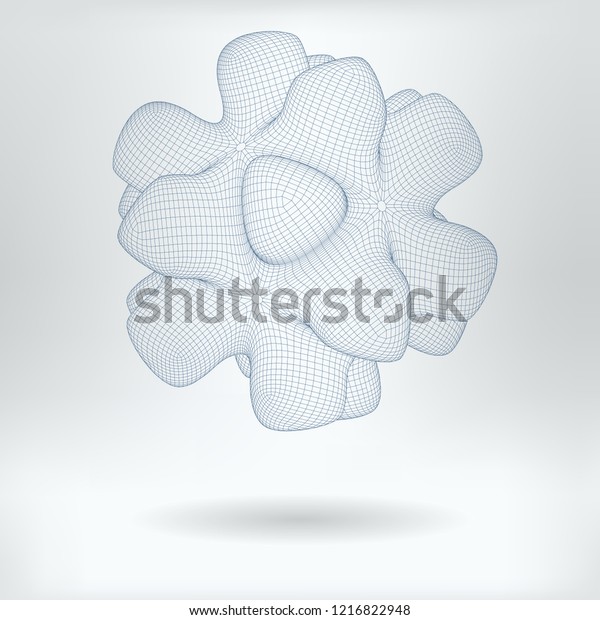 Vector 3d Model Poliovirus Particle Drawing Stock Vector (Royalty Free ...