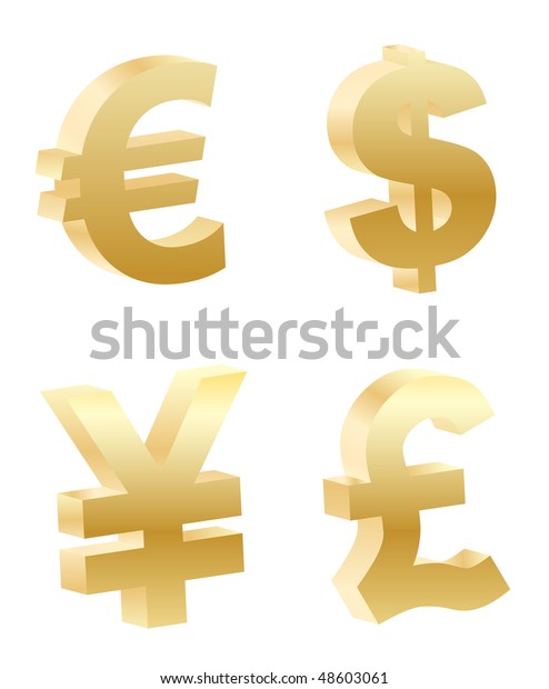 Vector 3d Money Symbols Stock Vector (Royalty Free) 48603061