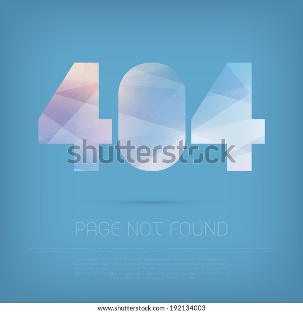Vector 404 Page Design Colorful Trendy Stock Vector (Royalty Free ...