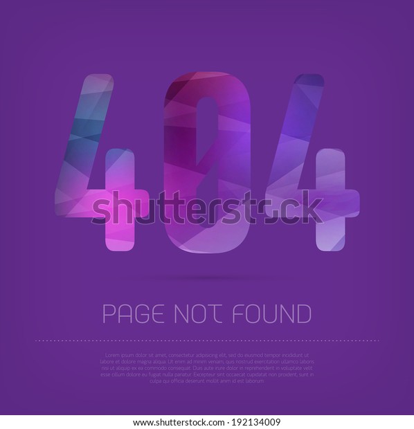 Vector 404 Page Design Colorful Trendy Stock Vector (Royalty Free ...
