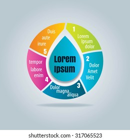 Vector 5 Option Cycle Diagram Template Stock Vector (Royalty Free ...