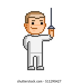 Vector 8bit Pixel Art Fencing On Stock Vector (Royalty Free) 511290427 ...