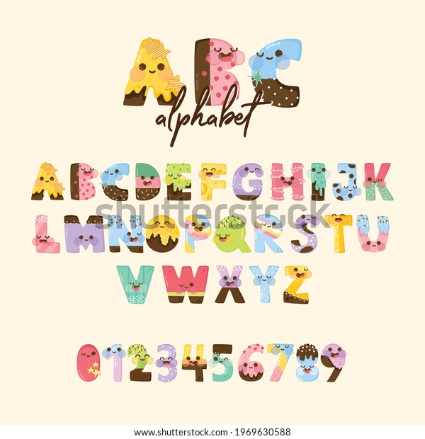 Vector Abc Sweet Character Alphabet Numbers Stock Vector (Royalty Free ...