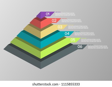 Vector About Infographic Pyramid Six Levels: wektor stockowy (bez ...