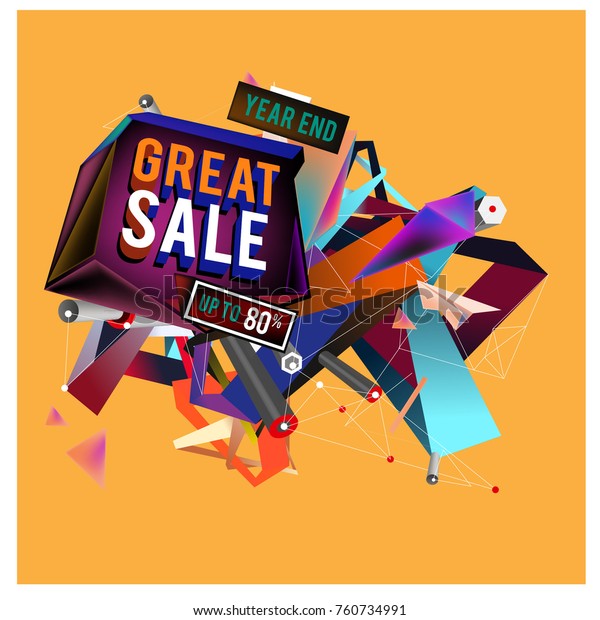 Vector Abstract 3d Great Sale 80 Stock Vector (Royalty Free) 760734991 ...