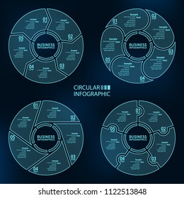 Vector Gui Set Radial Menus Stock Vector (Royalty Free) 88217011