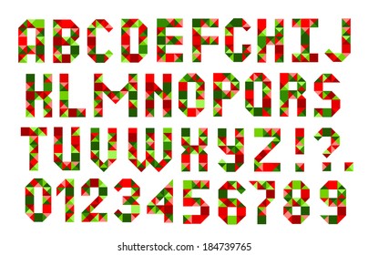 Vector Abstract Alphabet Red Green Stock Vector (Royalty Free) 184739765