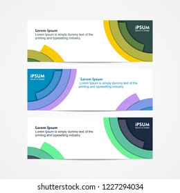 Vector Abstract Banner Design Semicircle Halfround Stock Vector ...