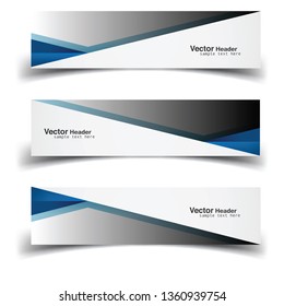 Web Header Set Vector Banner Design Stock Vector (Royalty Free ...
