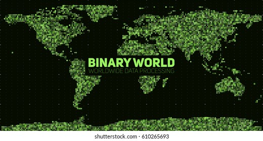 Vector Abstract Binary World Map Continents Stock Vector (Royalty Free ... Vector Abstract Binary World Map Continents Stock Vector (Royalty Free ...