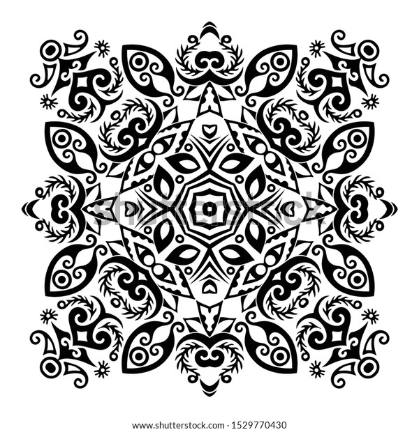 Vector Abstract Black Color Decorative Floral: vector de stock (libre ...