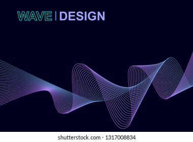 Vector Abstract Blue Purple Wave Design Stock Vector (Royalty Free ...