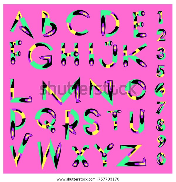 Vector Abstract Colorful Font Alphabet Stock Vector (Royalty Free ...