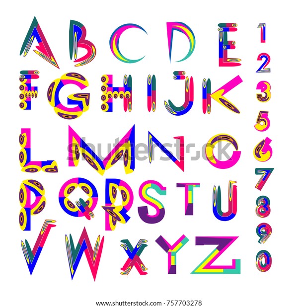 Vector Abstract Colorful Font Alphabet Stock Vector (Royalty Free ...