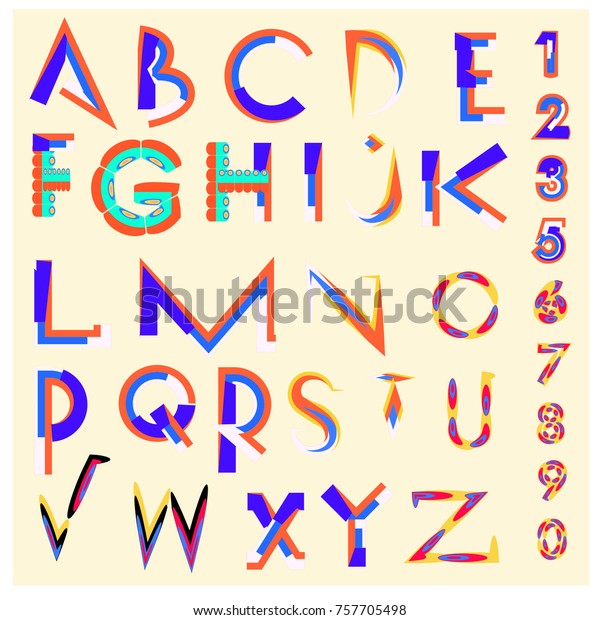 Vector Abstract Colorful Font Alphabet Stock Vector (Royalty Free ...