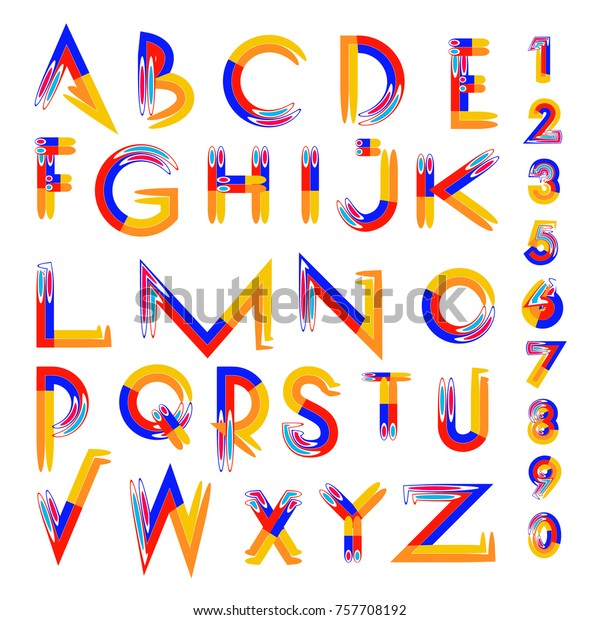 Vector Abstract Colorful Font Alphabet Stock Vector (Royalty Free ...