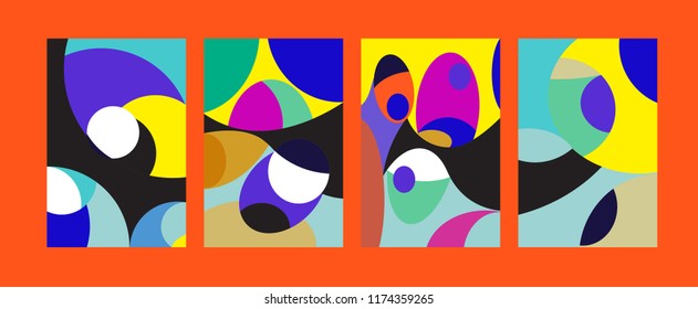 Vector Abstract Colorful Geometric Curvy Pattern Stock Vector (Royalty ...