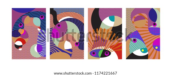 Vector Abstract Colorful Geometric Curvy Pattern Stock Vector (Royalty ... Vector Abstract Colorful Geometric Curvy Pattern Stock Vector (Royalty ...