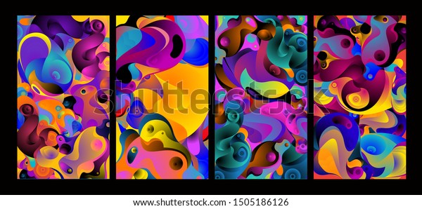 Vector Abstract Colorful Geometric Curvy Pattern Stock Vector (Royalty ...