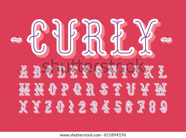 Vector Abstract Curly Font Alphabet Stock Vector (Royalty Free ...