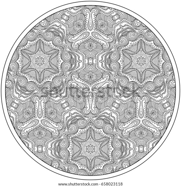 Vector Abstract Floral Ethnic Outline Hand Stock Vector (Royalty Free ...