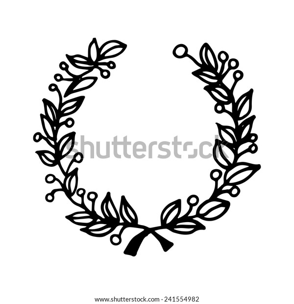 Vector Abstract Floral Laurel Wreath Design Stock Vector (Royalty Free ...