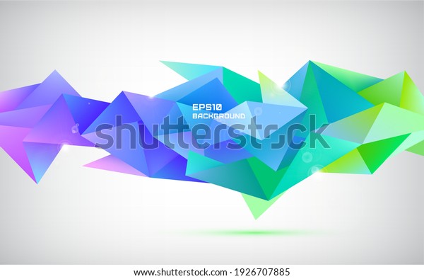 Vector abstract geometric 3d facet shape isolated. Use for banners, web ...