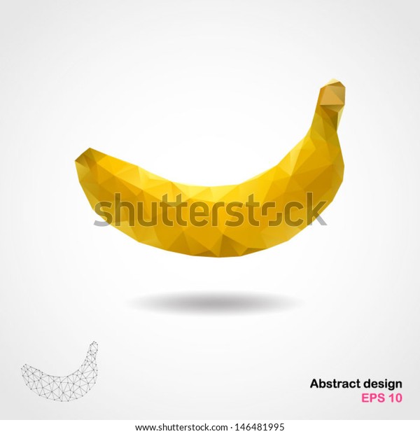 Vector Abstract Geometric Banana Origami Style Stock Vector (Royalty ...