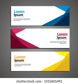 Horizontal Business Banner Set Vector Templates Stock Vector (Royalty ...