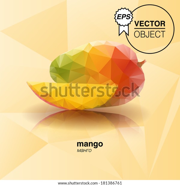 Vector Abstract Geometric Mango Origami Style Stock Vector (Royalty ...