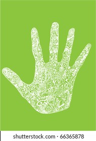 Vector Abstract Green Hand Illustration Stock Vector (Royalty Free ...