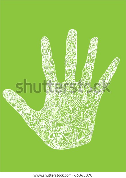 Vector Abstract Green Hand Illustration Stock Vector (Royalty Free ...