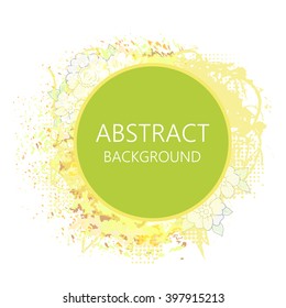 Vector Abstract Green Round Banner Watercolor: vector de stock (libre ...